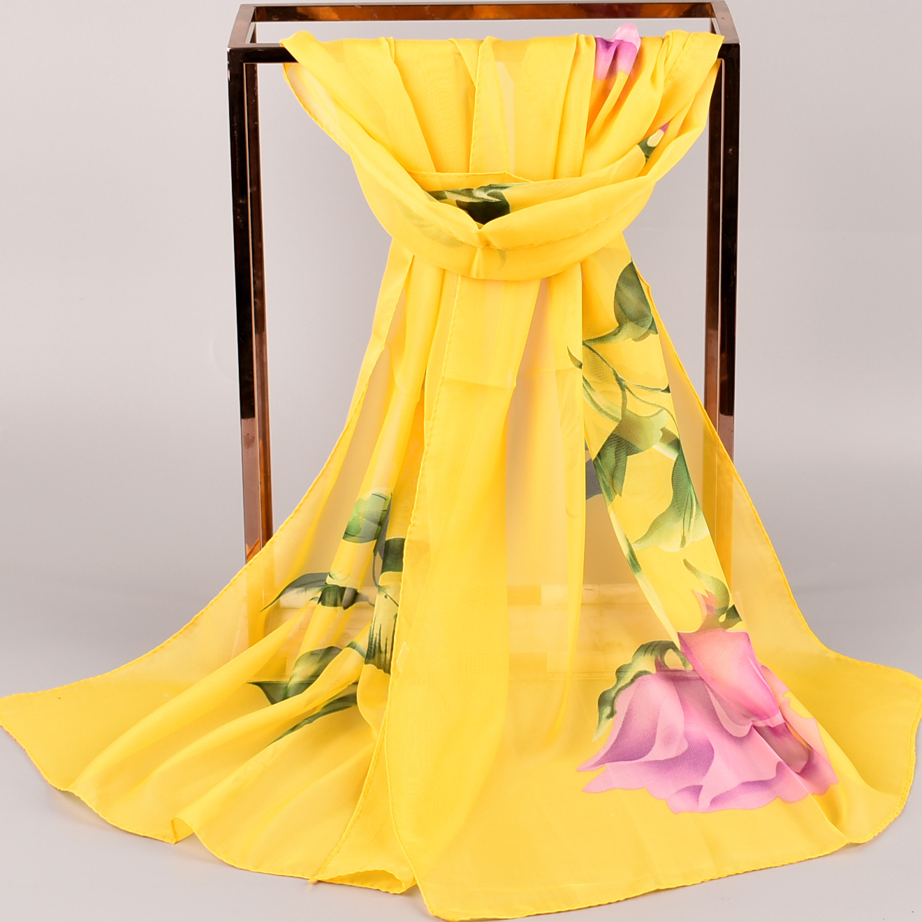 160cm 50cm Flowers Floral Fashion Ladies Scarves Chiffon Scarf Womens ...