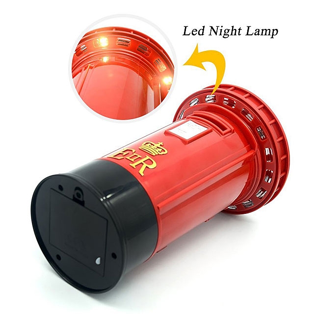 Red London Phone Booth Post Box Money Coin Bank Night Light Novelty ...